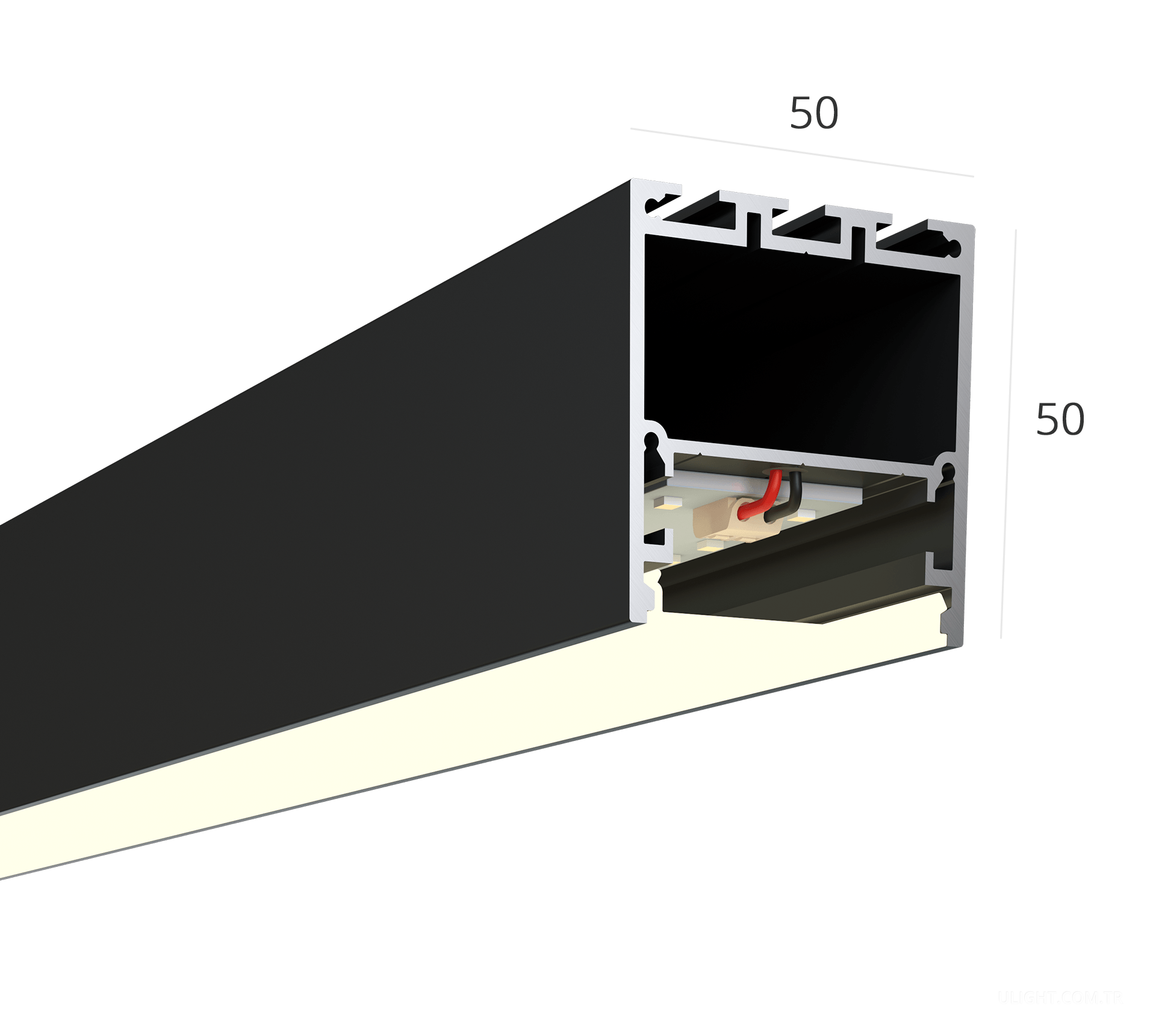 Lineer armatürler LINE 5050 (RAL9005/3000mm/LT70 — 3K/62W) | ULIGHT